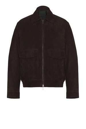 Theory Reece Suede Aviator Bomber Jacket