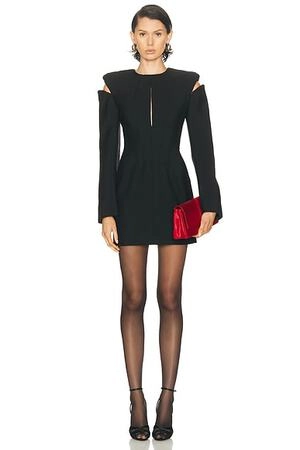 Alexander McQueen Wool Crepe Day Dress - Black
