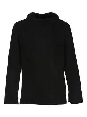 Versace Knitted Cardigan With Faux Shearling Lapels
