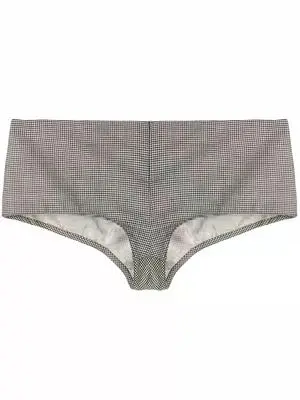 Versace 1990s Houndstooth Zipped Bikini Brief