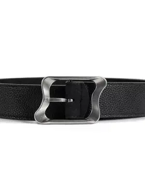 Manière De Voir Eleanor Suede & Faux-leather Belt With Sculpted Buckle