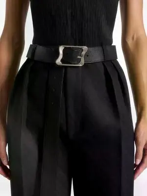 Manière De Voir Eleanor Suede & Faux-leather Belt With Sculpted Buckle