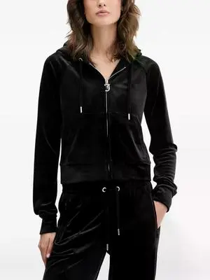 Juicy Couture Zip-through Hoodie With Embellished Logo - Black