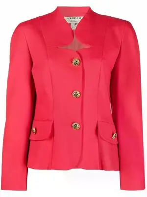 A.N.G.E.L.O. VINTAGE CULT 1980s Sculpted Neckline Blazer - Red