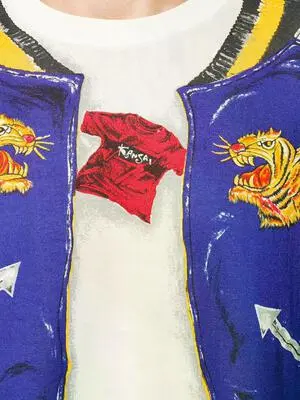 KANSAI YAMAMOTO 1990s Trompe L'oeil Print Top