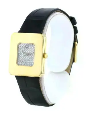 PIAGET 1970s Diamond Dial Yellow Gold Watch