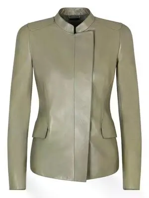 Giorgio Armani Leather Stand Collar Jacket