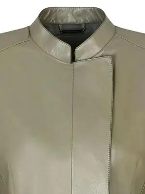 Giorgio Armani Leather Stand Collar Jacket