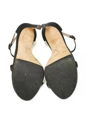 STUART WEITZMAN Textured Suede Buckled Stiletto Sandals