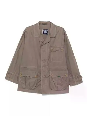 Burberry 1990s Cotton Twill Camp Collar Jacket