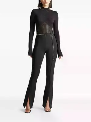 Manière De Voir Contour Knit Bodysuit With Chain Detail