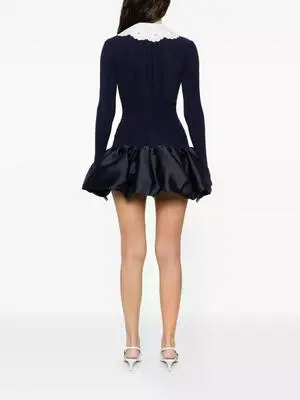 SELF-PORTRAIT Scalloped Collar Pocket Mini Dress