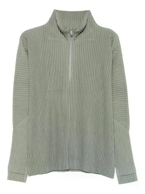 Issey Miyake Plissé Zip Top - Green