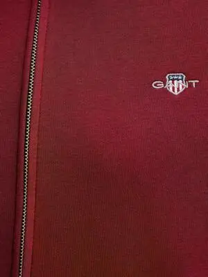 Gant Embroidered Logo Zip Hoodie - Red