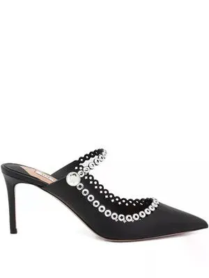 AQUAZZURA 80mm Carnaval Pointed Strap Mules - Black