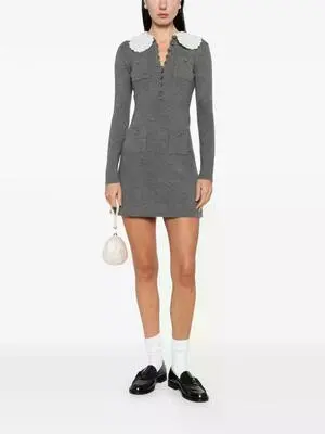 SELF-PORTRAIT Lace Collar Pocket Mini Dress