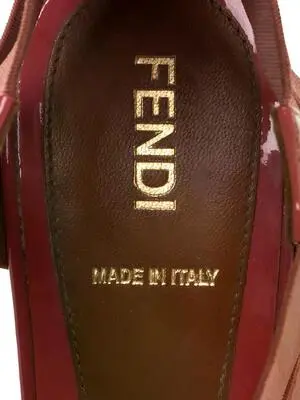 Fendi Patent Leather Wedge Sandals