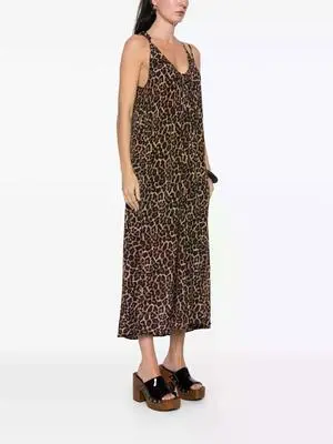 ANINE BING Flora Animal-print Midi Dress