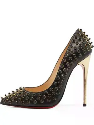 CHRISTIAN LOUBOUTIN Calf Leather Studded Stiletto Pumps