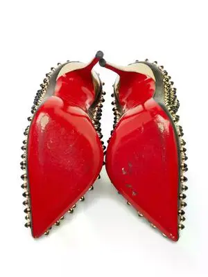 CHRISTIAN LOUBOUTIN Calf Leather Studded Stiletto Pumps