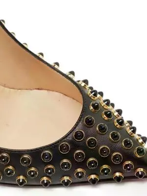 CHRISTIAN LOUBOUTIN Calf Leather Studded Stiletto Pumps