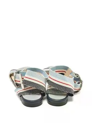 JIMMY CHOO Breanne Canvas Stripe Print Sandals