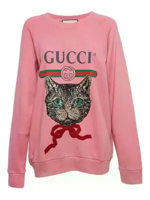 Gucci Cat Embellished Sweatshirt