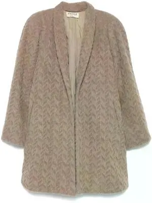 A.N.G.E.L.O. VINTAGE CULT 1980s Brushed Effect Alpaca Wool-blend Knitted Coat - Brown
