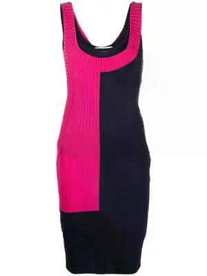 Dior 2010 Colour-block Knitted Dress - Blue