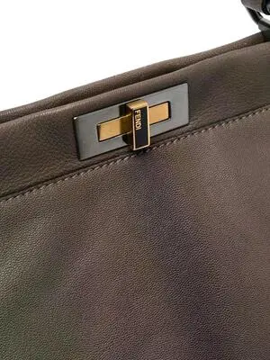 Fendi 2010s Peekaboo Leather Tote Bag - Brown