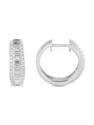 LB EXCLUSIVE 18k White Gold Diamond Hoop Earrings