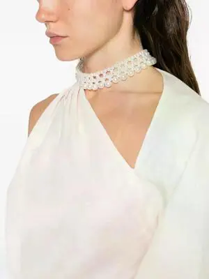 SELF-PORTRAIT Asymmetric Draped Sleeve Top