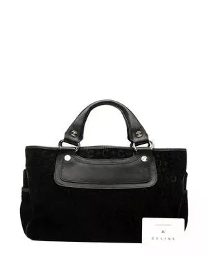 Celine Macadam Suede Boogie Handbag - Black