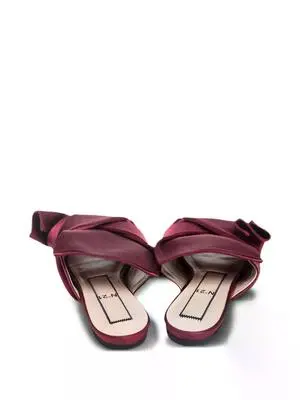 N°21 Twisted Satin Flat Sandals - Red