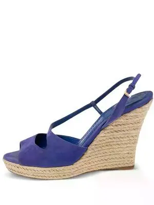 Dior Suede Espadrille Wedge Sandals - Blue