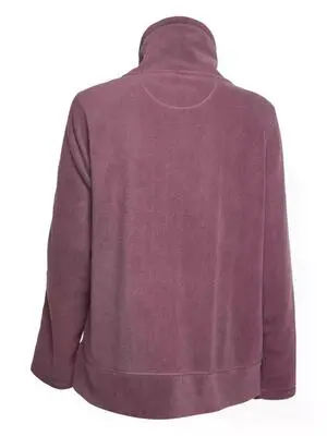 Calvin Klein High Neck Zip Fleece Jacket With Embroidered Logo - Purple