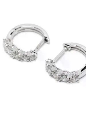ANITA KO 18k White Gold Diamond Huggie Hoop Earrings