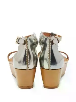TOD'S Leather Platform Wedge Sandals