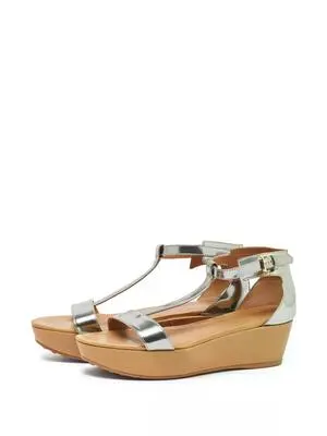 TOD'S Leather Platform Wedge Sandals