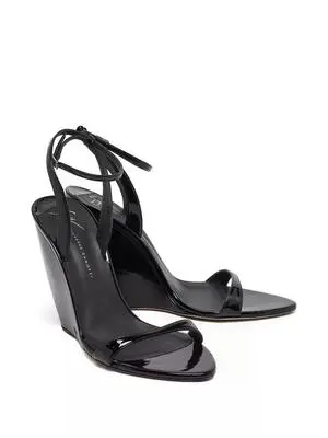 GIUSEPPE ZANOTTI 115mm Patent Leather Wedge Sandals
