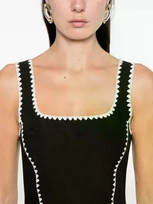 Maje Scalloped-trimmed Knitted Midi Dress