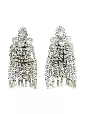 JENNIFER GIBSON JEWELLERY 1950s Kramer Crystal Chandelier Earrings - Silver