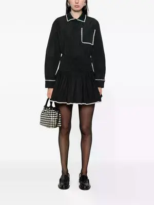 Maje Pearl Embellished Flared Mini Skirt