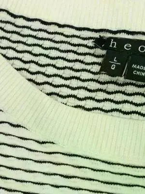 Theory Striped Crew Neck Long Sleeve Sweater