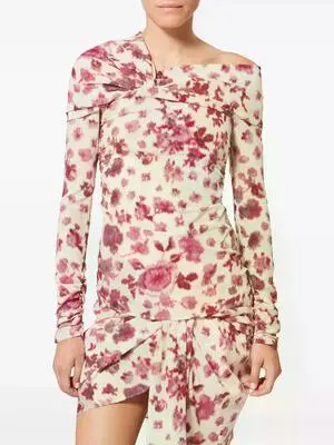 Isabel Marant Étoile Danka Floral Print Off-shoulder Top - Neutrals