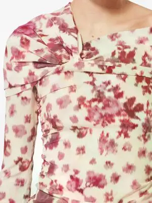 Isabel Marant Étoile Danka Floral Print Off-shoulder Top - Neutrals