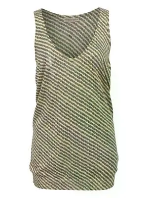 Bottega Veneta Striped Sleeveless V-neck Top