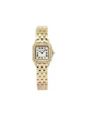 Cartier 18kt Yellow Gold Diamond Bezel Panthère Watch - Neutrals