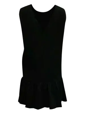 MSGM Sleeveless Ruffled Hem Mini Dress - Black