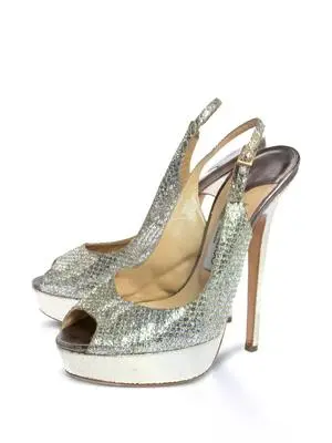 JIMMY CHOO 155mm Glitter Slingback Sandals